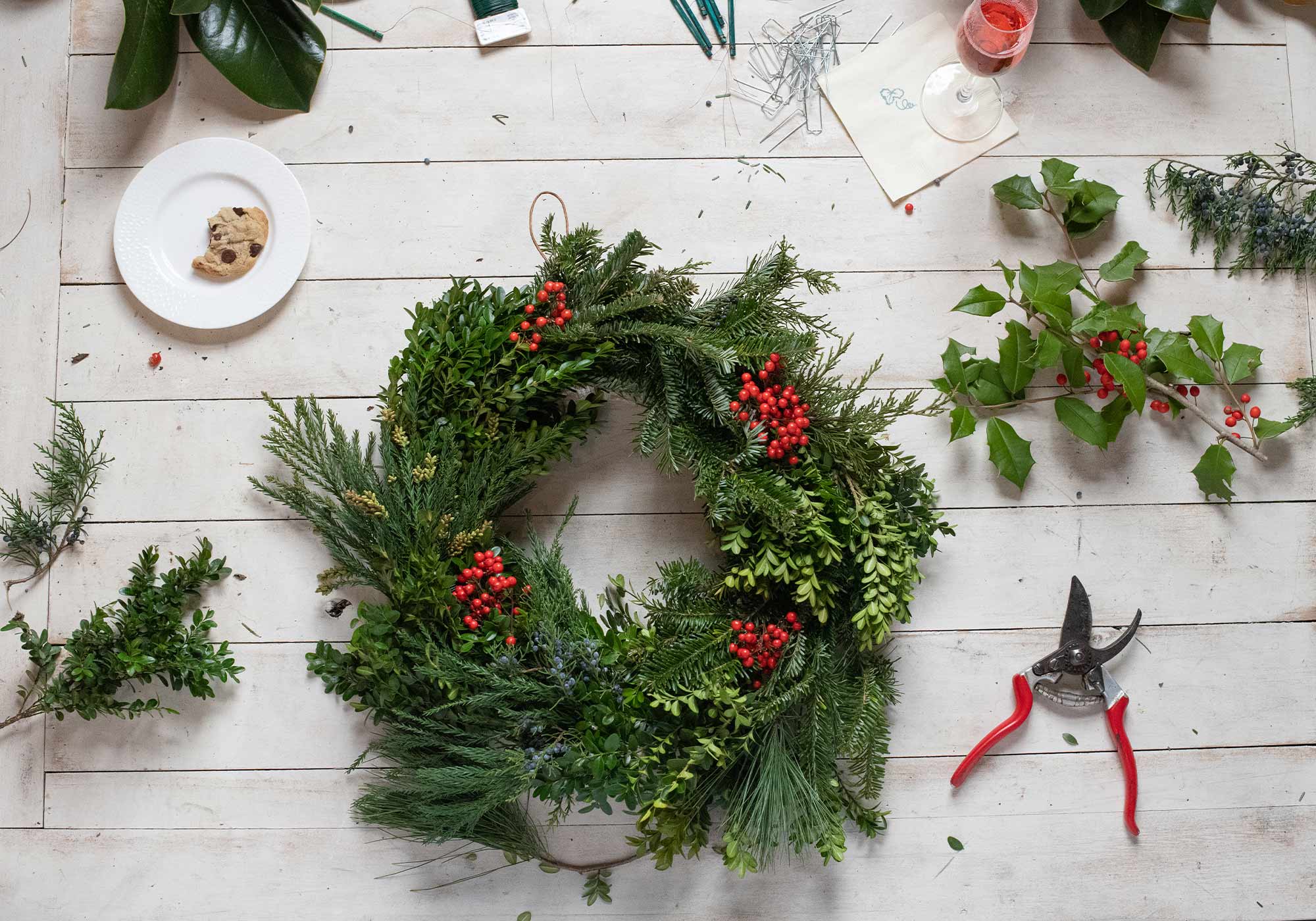 Holiday Wreath Making at Pippin Hill - Wine and Country Life
