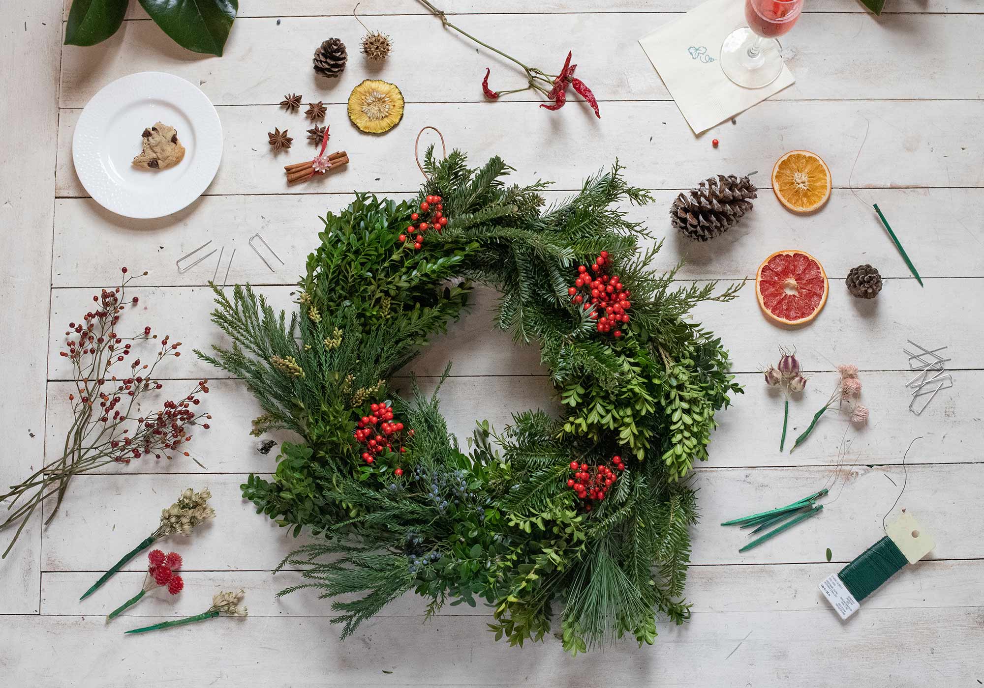Holiday Wreath Making at Pippin Hill - Wine and Country Life