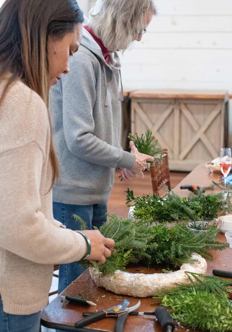 Holiday Wreath Making at Pippin Hill - Wine and Country Life