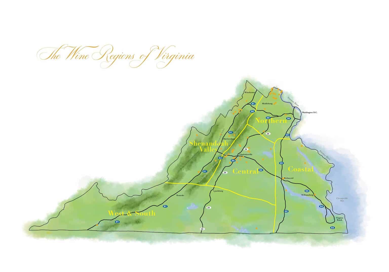 Virginia Winery Maps - Wine and Country Life