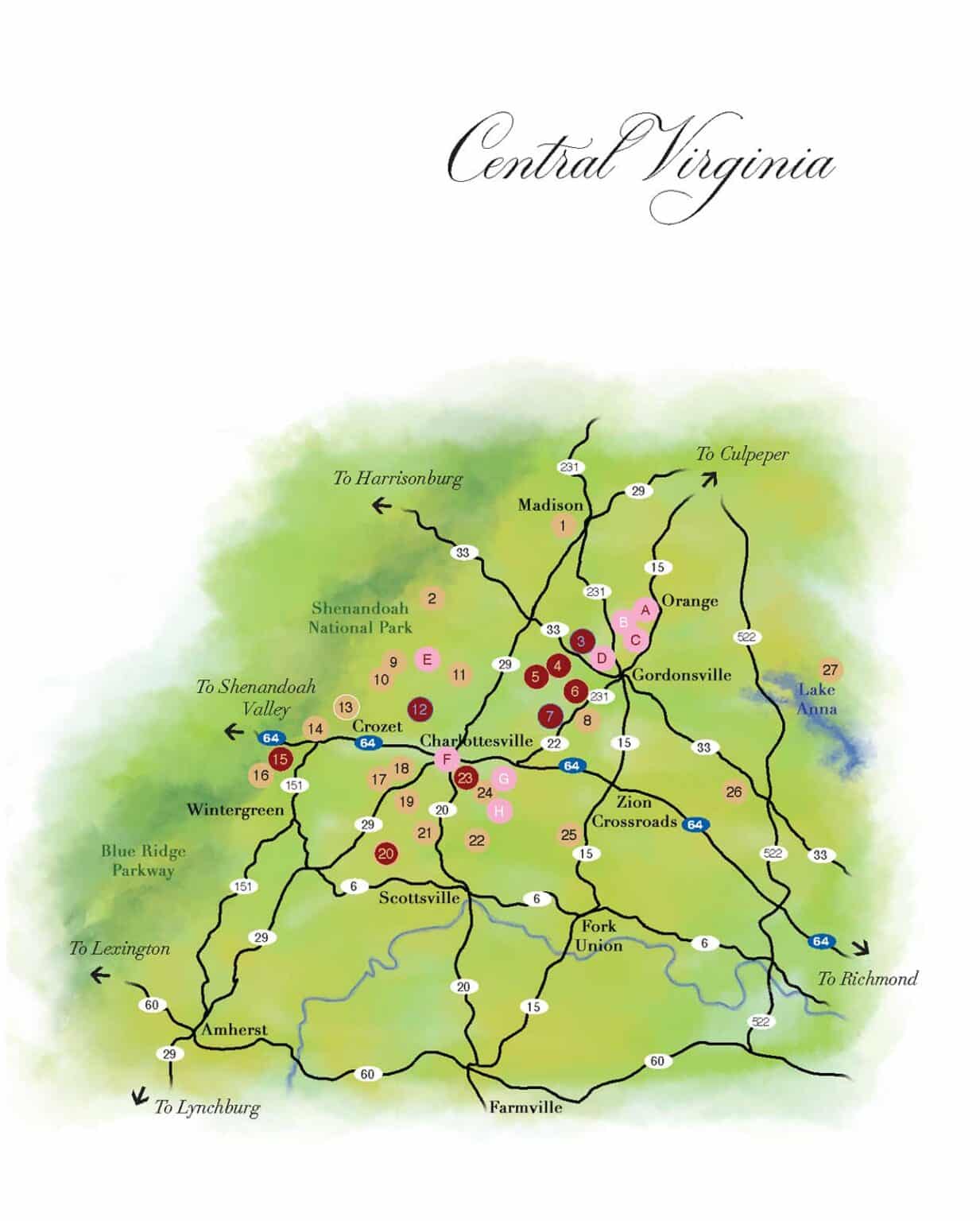 Virginia Winery Maps - Wine and Country Life